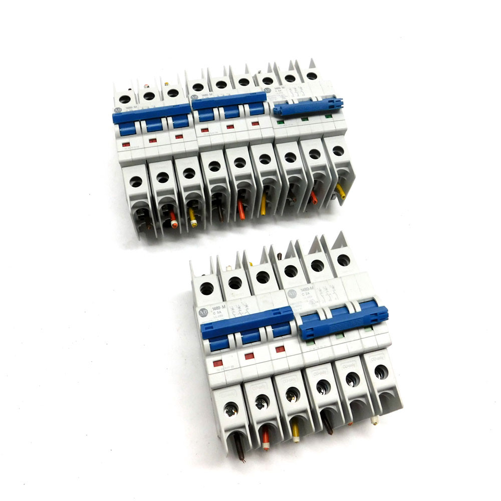 Allen-Bradley 1489-M 3-Pole Circuit Breakers (1)C 2A & (4) C 3A