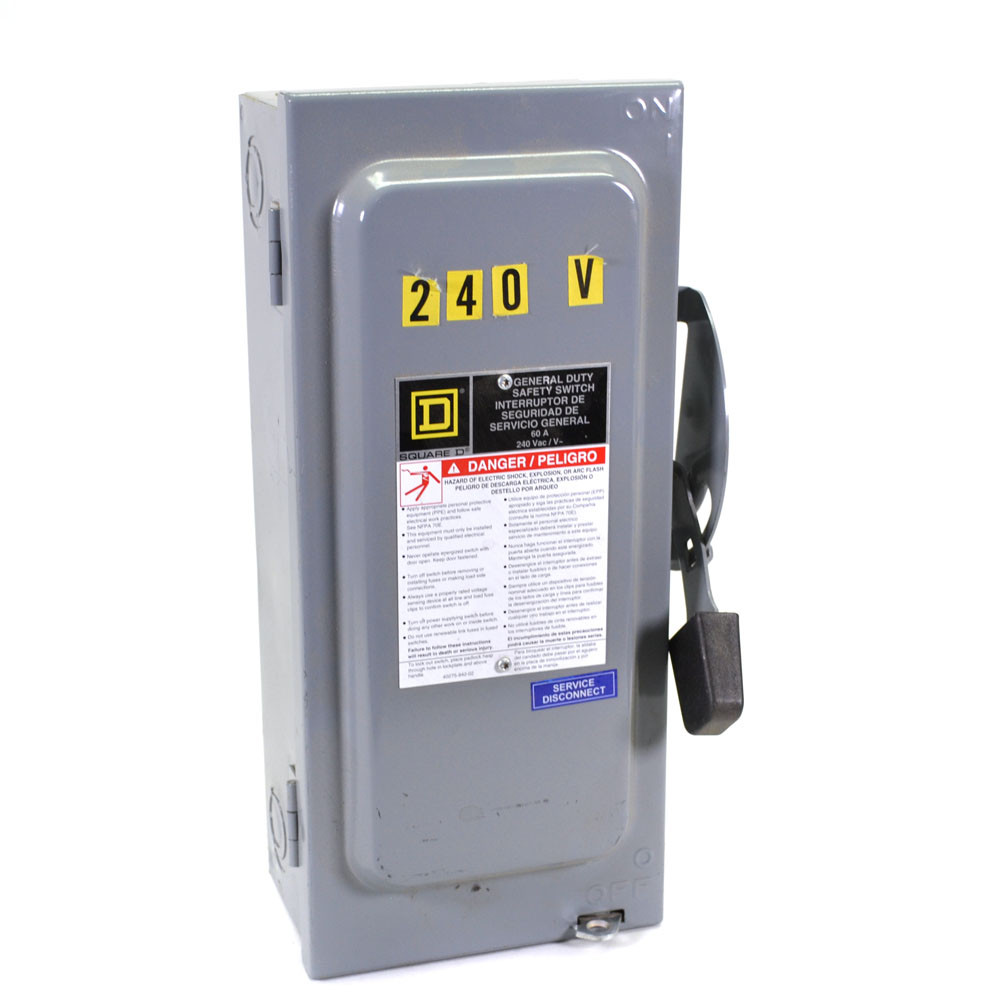 Square D D322N Safety Switch 60 Amp 240V E2 60A Enclosure
