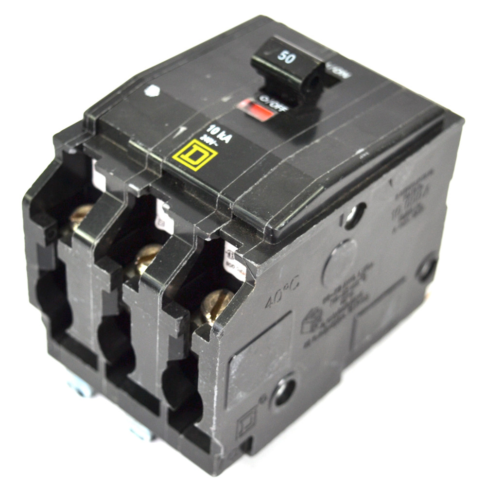Square D QOB350 QOB Circuit Breaker 240V 50A 3-Pole 10kA Bolt-On