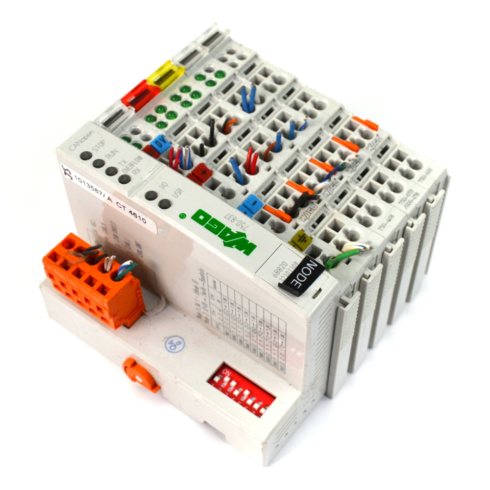 Wago 750-837 Fieldbus Coupler CANopen w/ (4) I/O Modules