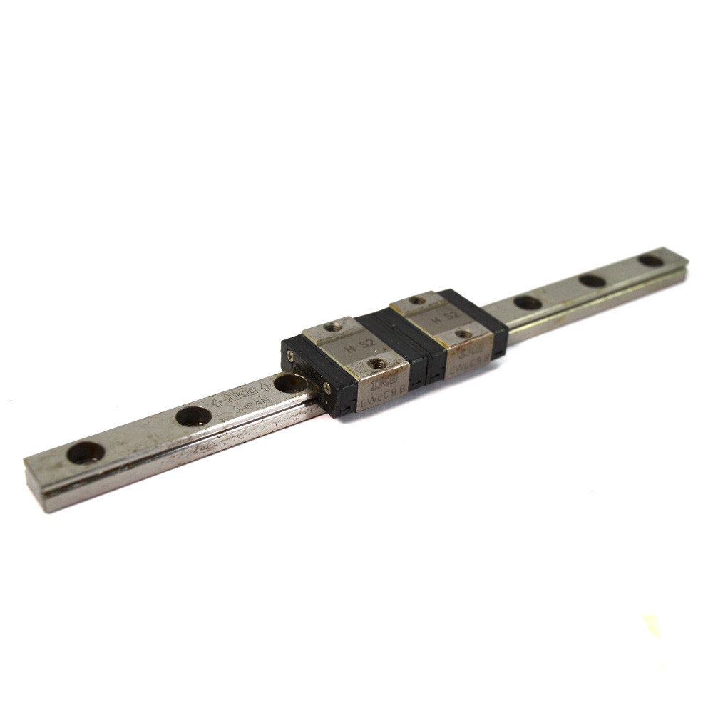 IKO LWLC9B HS2 Bearing Blocks (2) w/ IKO LWL9B Linear Rail 6-1/2" (1)