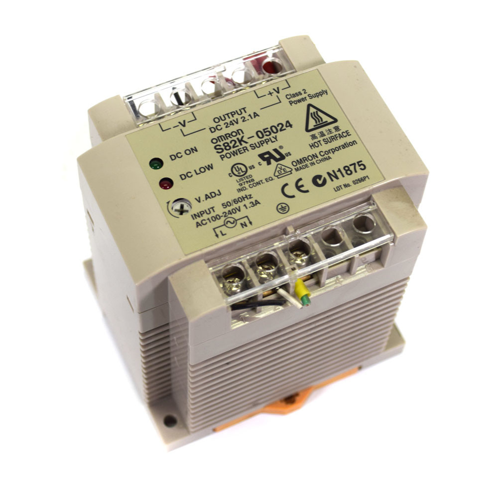 Omron S82K-05024 DIN Mount 100-240VAC 24VDC/2.1A 50/60 Hz Power Supply