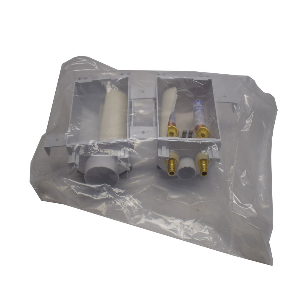 IPS MBFR1211HA 2-Box Washing Machine Outlet Box w/Arrester Valves 1/4 Turn