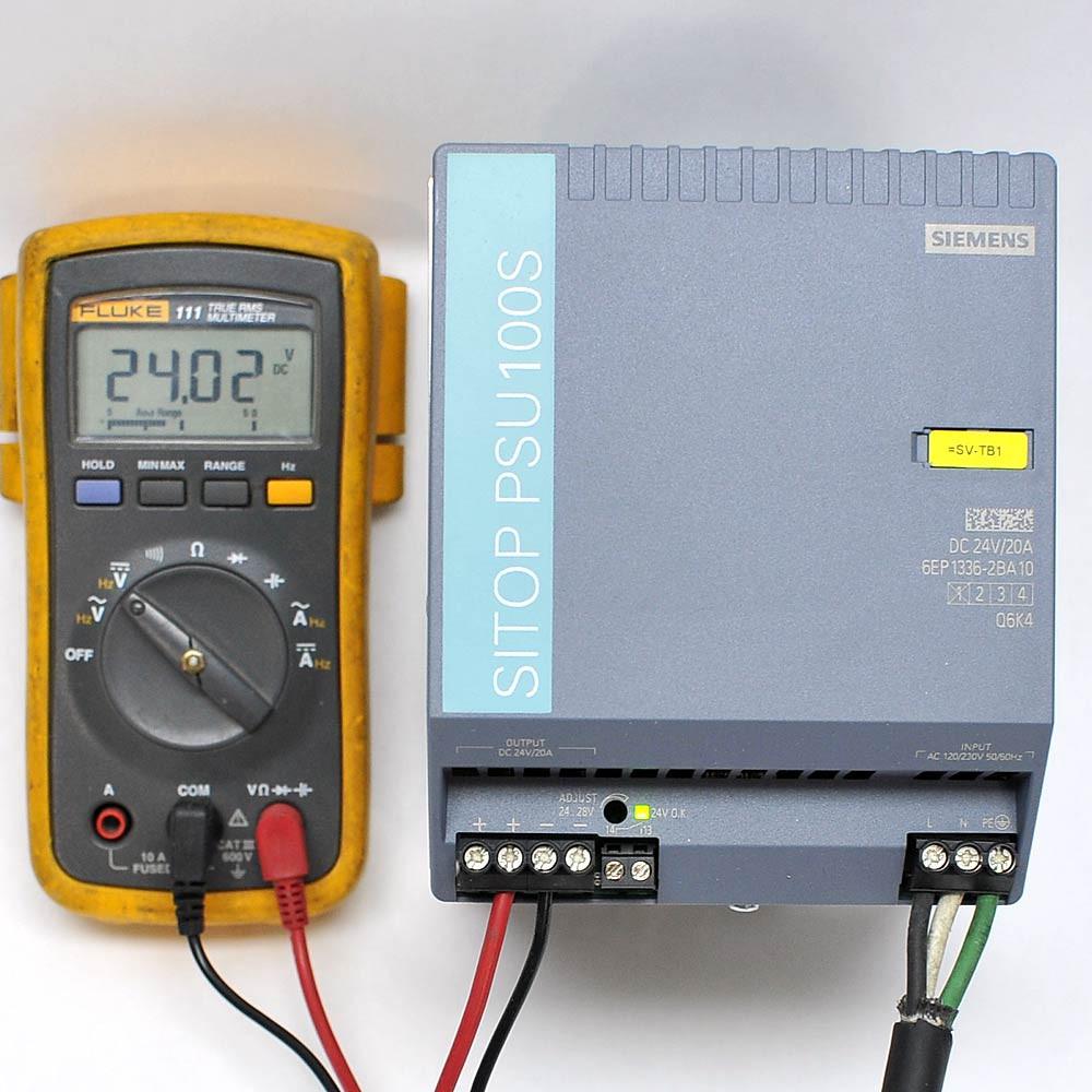 Siemens SITOP PSU100S DC Power Supply 24V 20A 120/230V 1Phase Input DIN