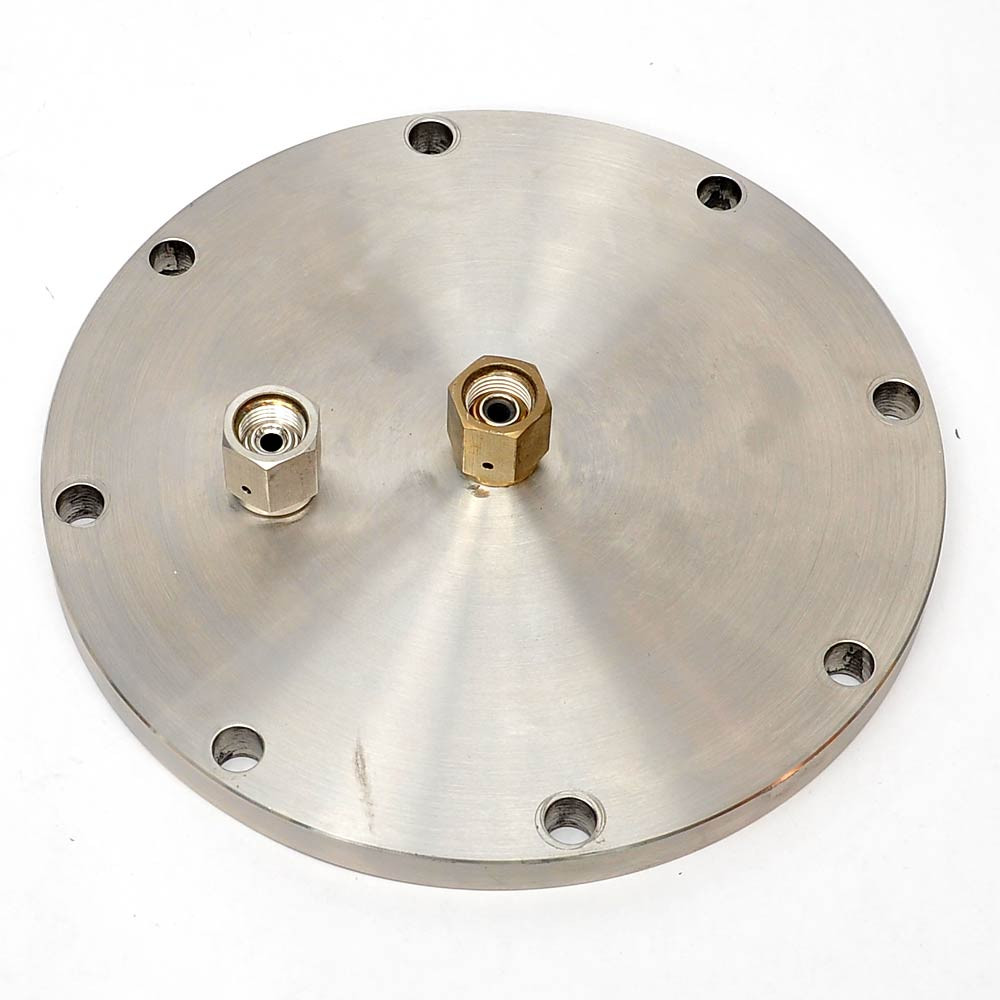 7.5" Stainless Steel Vacuum Flange 190mm to 2x 1/4" VCR 4VCR Fittings w ...
