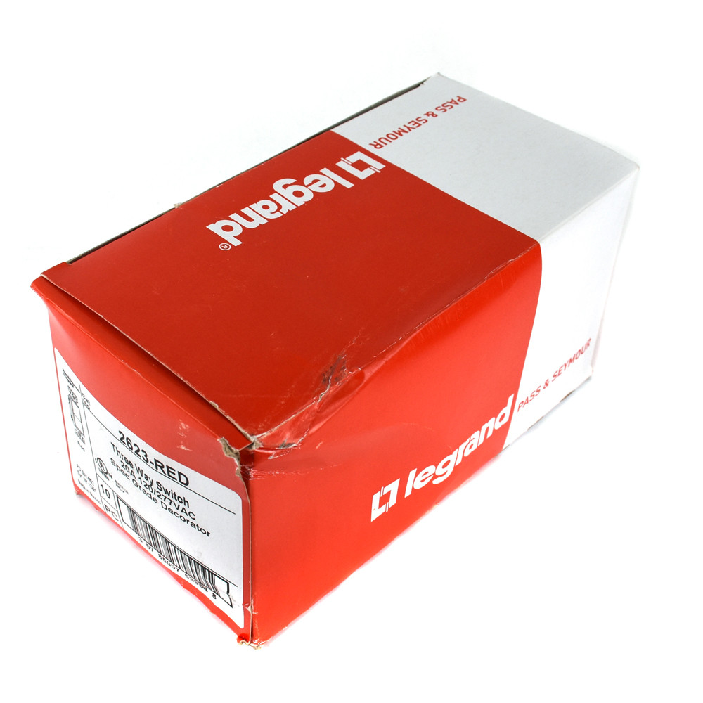 Legrand Pass & Seymour 2623-RED Three-Way Switch 20A 120/277V Spec ...