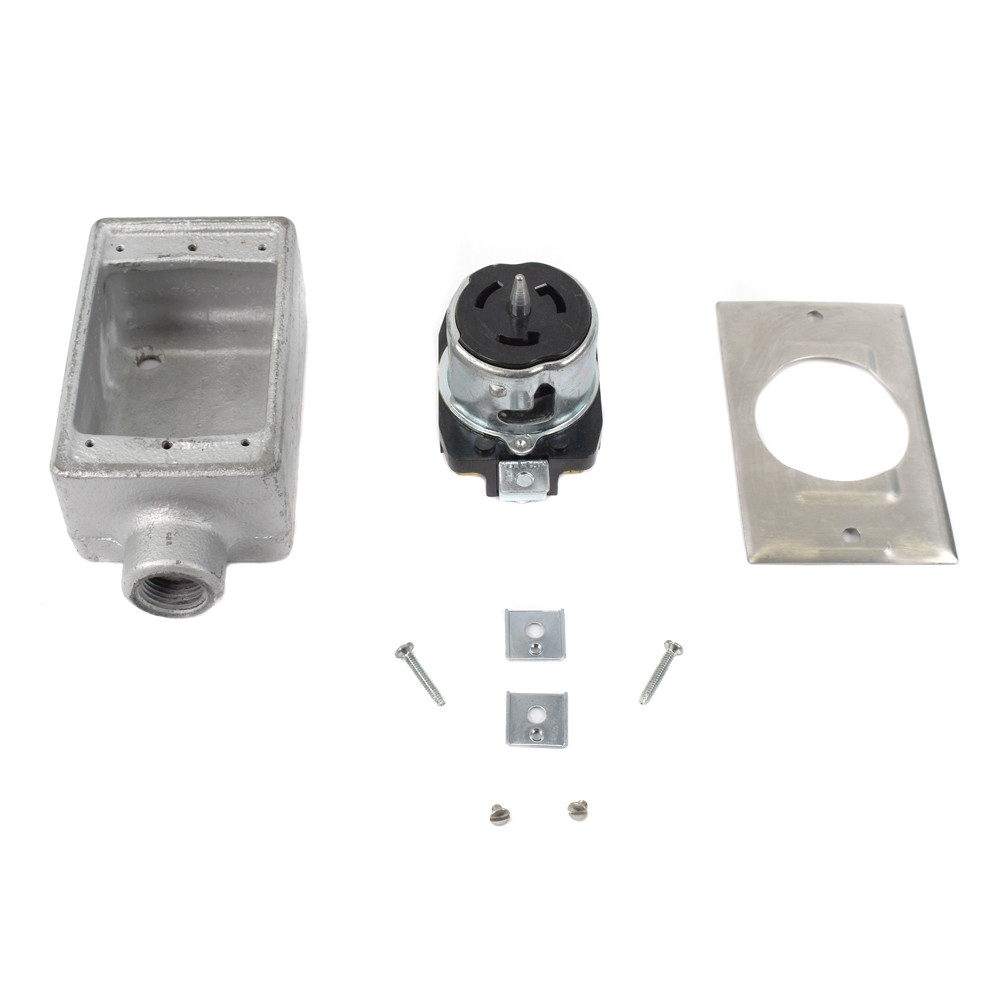 Crouse-Hinds 1/2" FS1 Cast Iron Outlet Box w/ Hubbell 3P4W 50A 250V ...