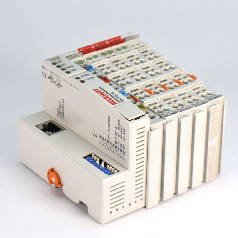 Beckhoff BK9000 Ethernet TCP/IP Bus Coupler w/ (3) KL2612 & (1) KL9010 ...