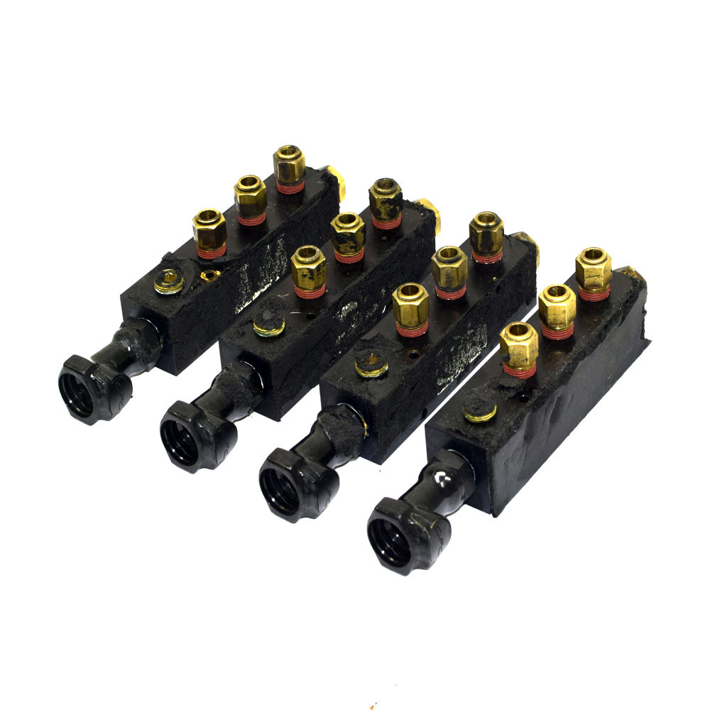 Aluminum 6.25" x 1.5" x 1.5" Black 6-Port Hydraulic Manifold Blocks (4)