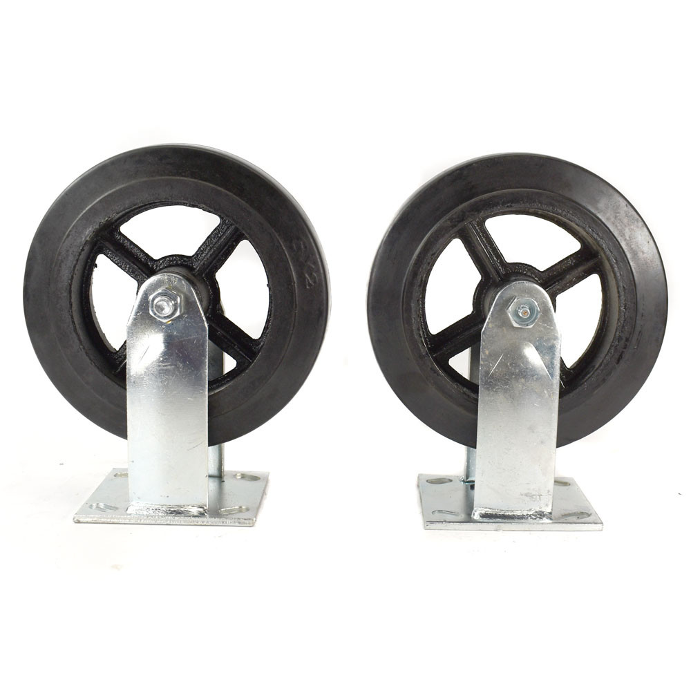 Vestil CST-VE-8X2MR-R Rubber Fixed/Rigid Caster 8x2 551 lbs 8" Wheel ...