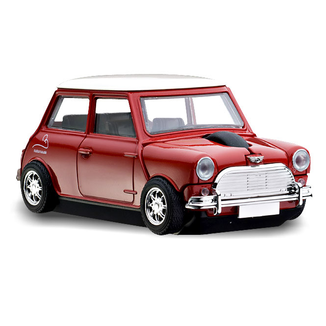 Official Motormouse Classic Mini Cooper Car Wireless Computer Mouse Red