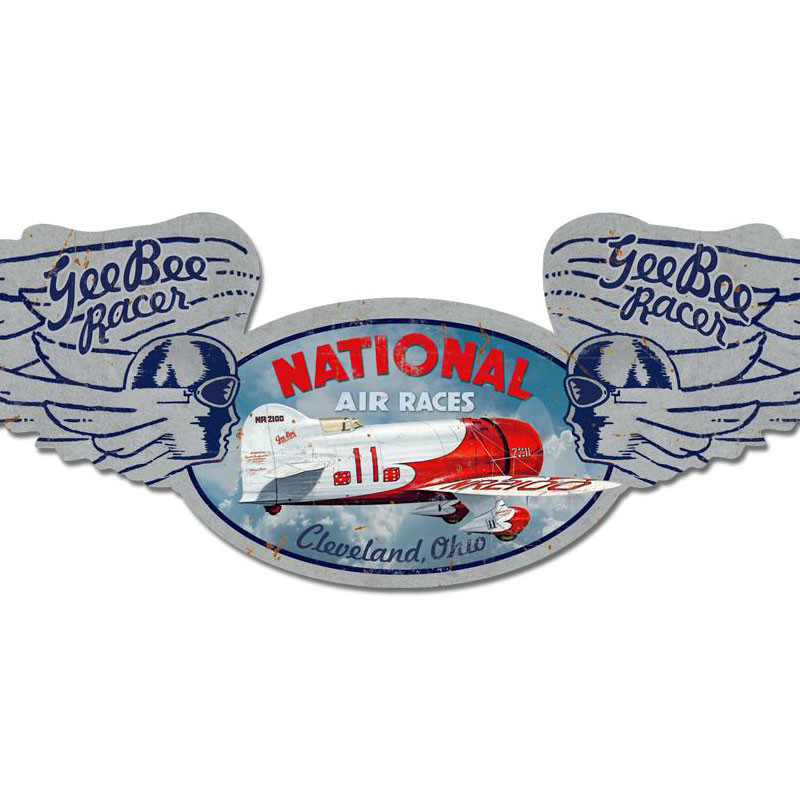 National Air Races Winged Oval Metal Sign - planejunkie
