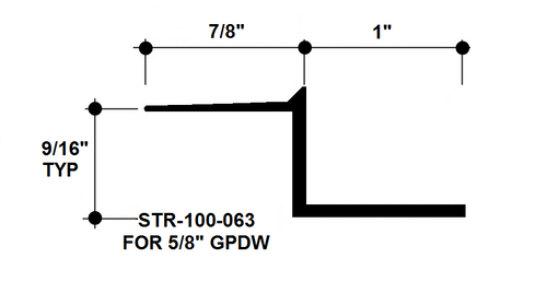 Aluminum Drywall Trim / Z Shadow Bead 1" x 5/8" Primed for Painting STR ...