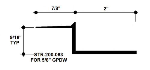 Aluminum Drywall Trim / Z Shadow Bead 2" x 5/8" Primed for Painting STR ...
