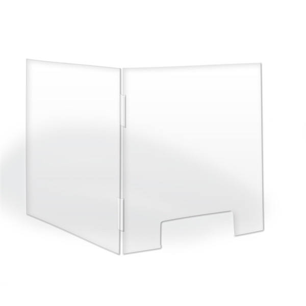 TopLine L Shaped Counter Shield 30 " x 24 " - Workplace Goods