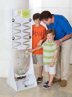 White Deluxe Donation Stand - Workplace Goods