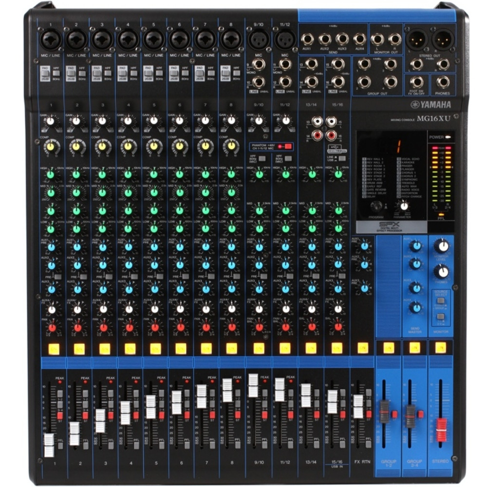 YAMAHA MG16XU 16 Channel FX USB Universal Power Audio Mixer ...