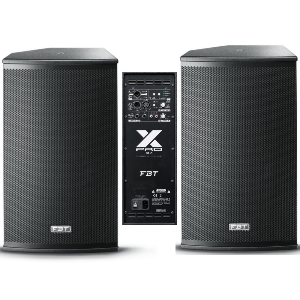 FBT X-PRO 12A 2000w Total Peak Active PA Speaker System Pair ...