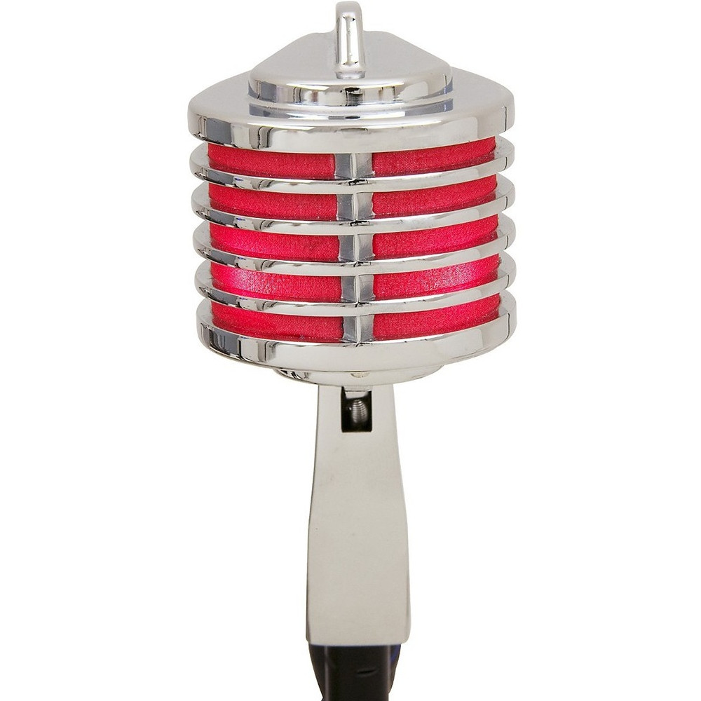 HEIL THE FIN Chrome Body/Red LED Retro-Styled Dynamic Cardioid ...