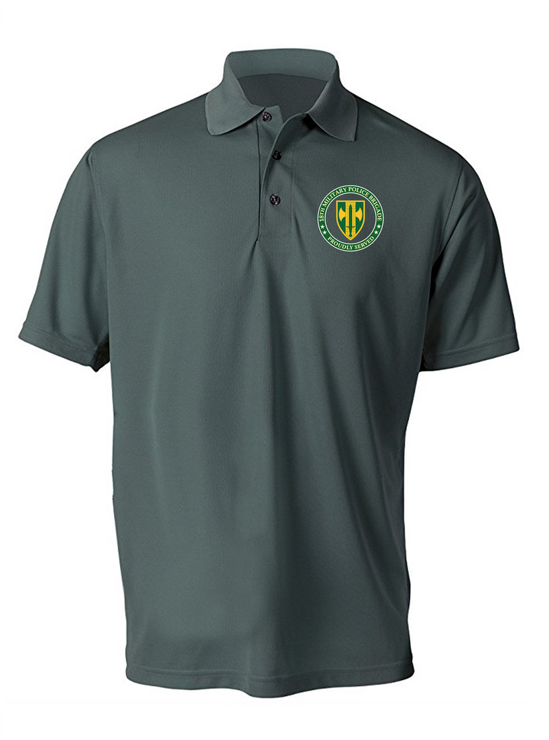 18th Military Police Brigade Embroidered Moisture Wick Polo Shirt
