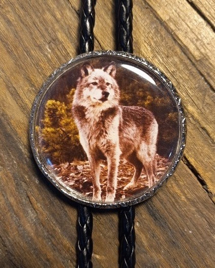Standing Wolf Bolo Tie Made in the USA