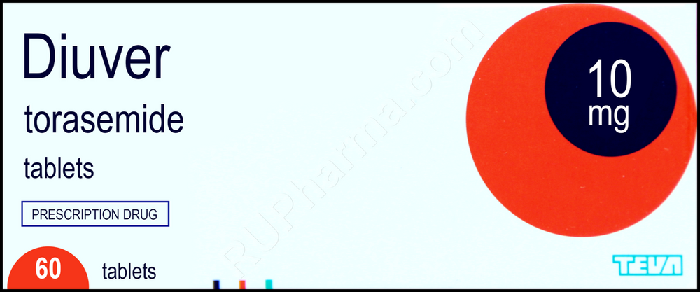 DIUVER®, (aka Torasemid Demadex, Examid) 60/pack, 10mg/pill