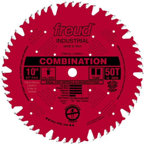 Freud 10-Inch 50-tooth ATB Combination Saw Blade with 5/8-Inch Arbor ...