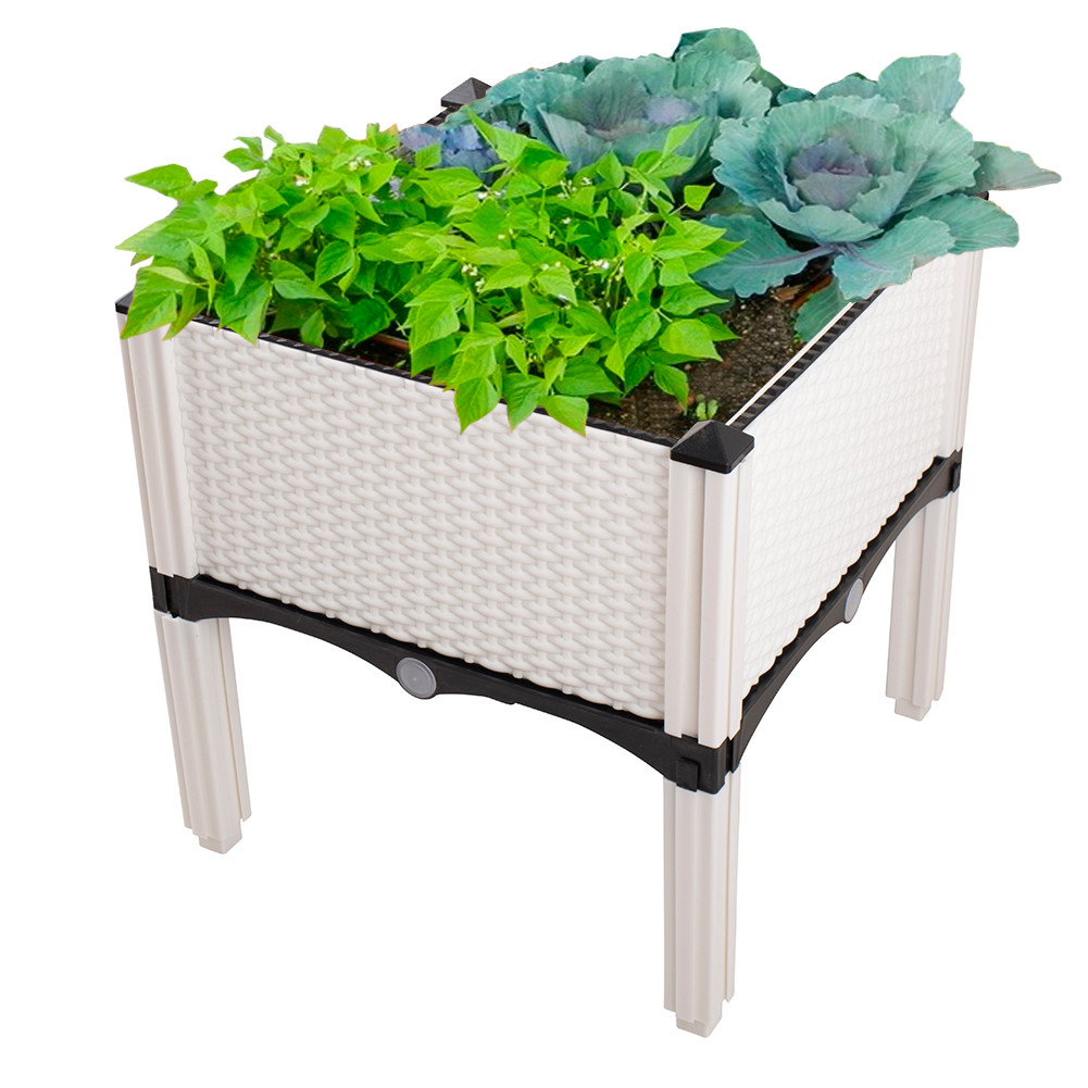 Modern Home Raised Planter Kit - Stackable Modular Flower/Garden Bed ...