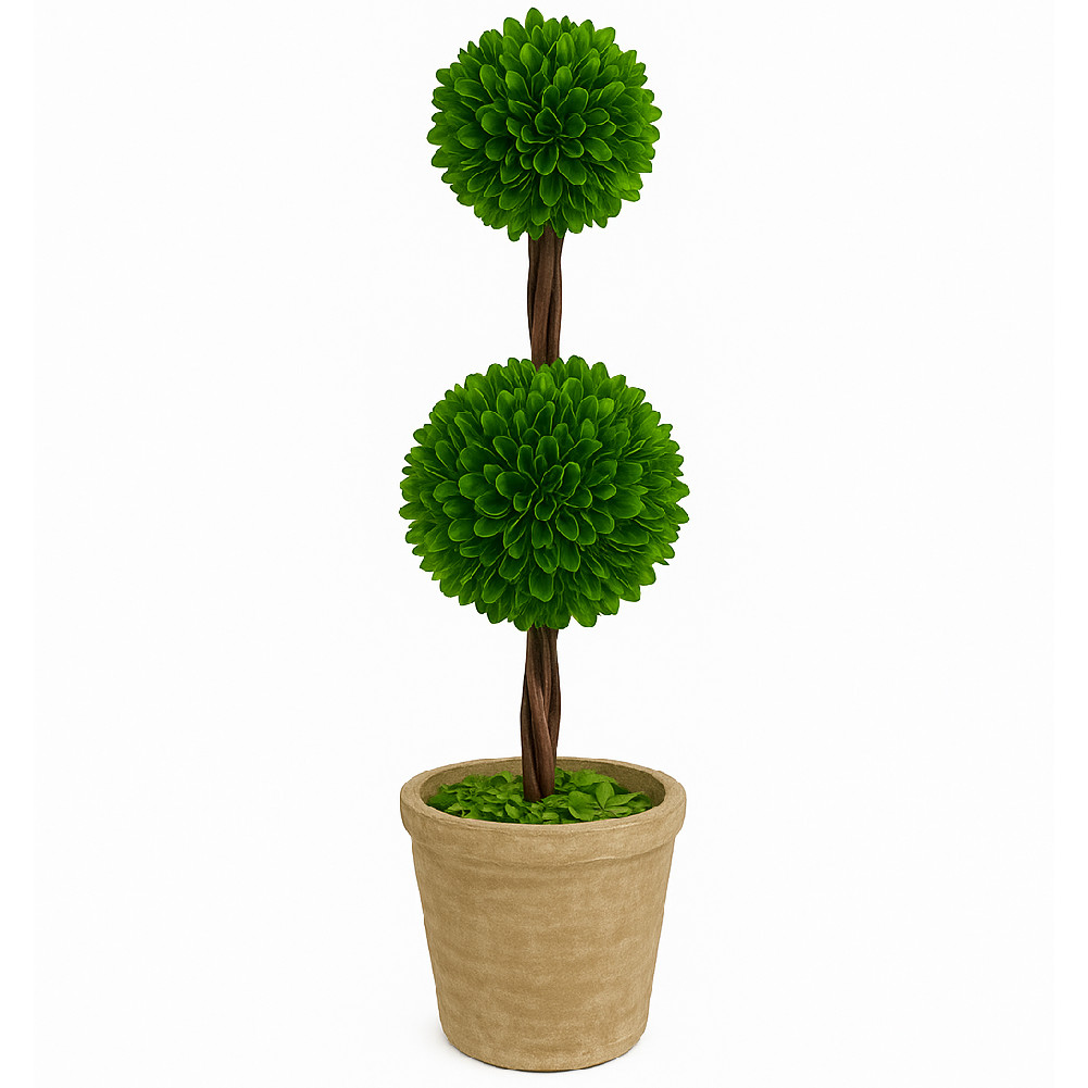 Modern Home Real Preserved Boxwood Double Ball Topiary - Vandue