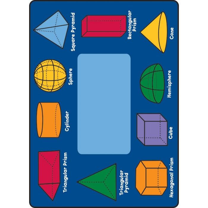 Learning Carpets 3D Geometric Shapes Cut Pile Rug - Rectangular ...