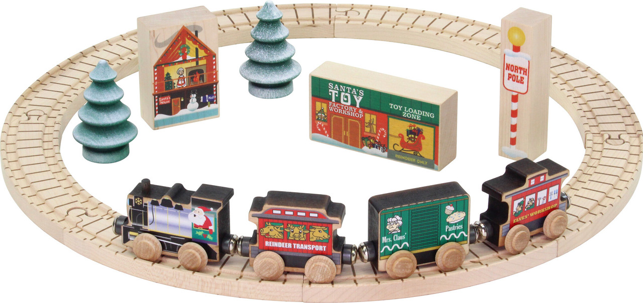 NameTrain North Pole Village Railway Train Set By Maple Landmark ...