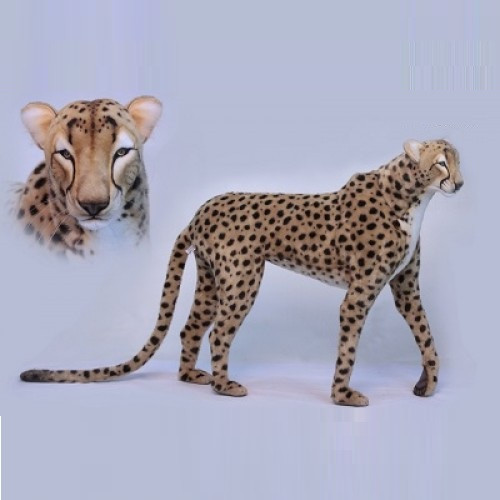 Hansa Cheetah, Life Size Jacqard Standing 50'' Long - Endeavour Toys