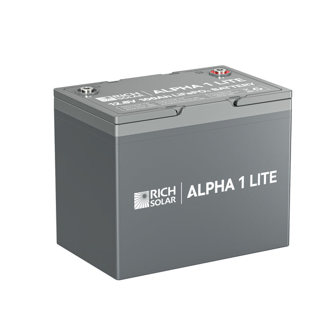 Rich Solar ALPHA 1 LITE | 12V 100Ah LiFePO4 Battery | Lightweight 12V ...