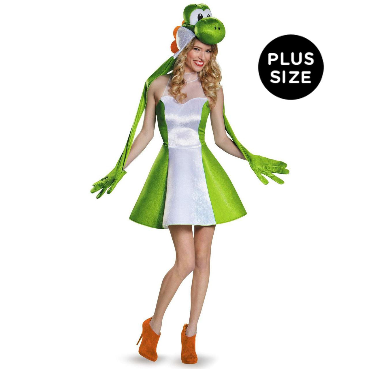 Super Mario Bros Yoshi Female Adult Costume Plus ThePartyWorks