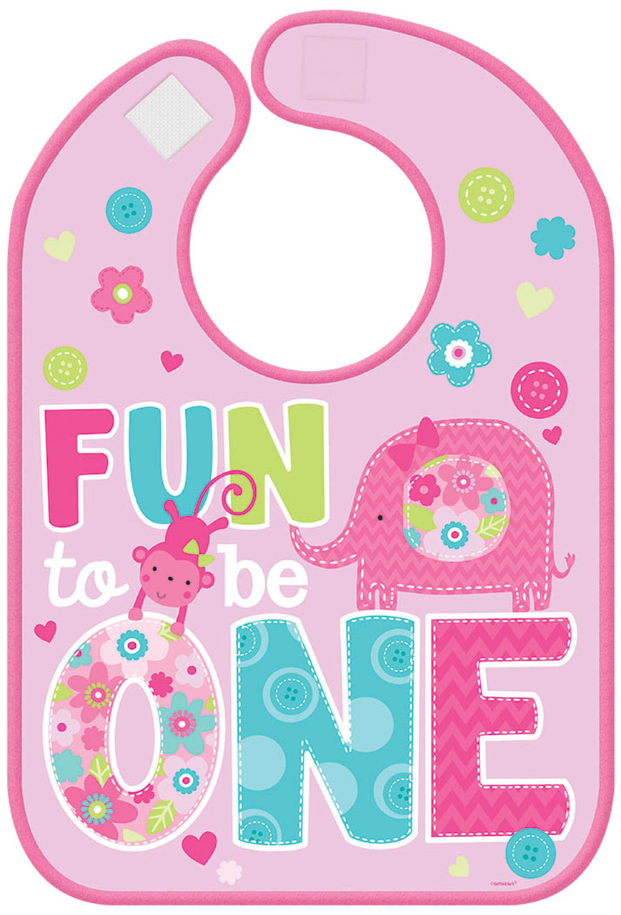 Fun At One Girl Vinyl Bib Thepartyworks