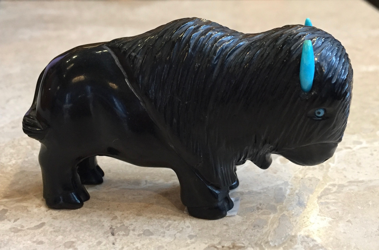 ZUNI BISON BUFFALO TATONKA FETISH UNSIGNED SOLD - Mudhead Gallery