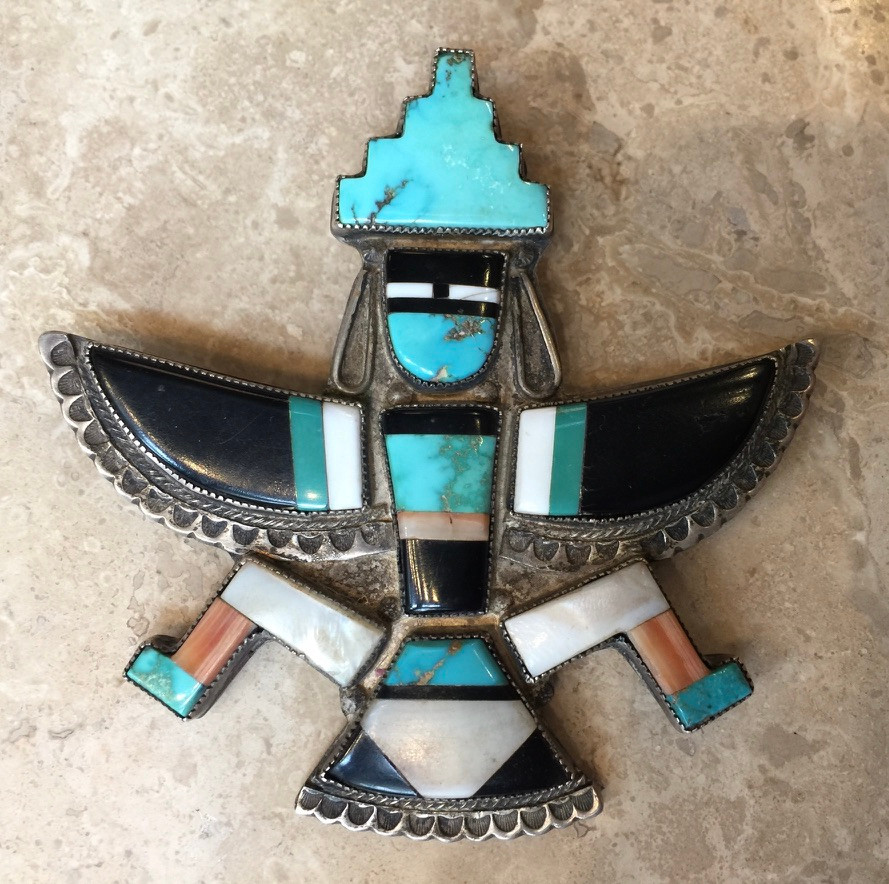 ZUNI PAWN PIN MULTI-INLAY KNIFEWING - Mudhead Gallery
