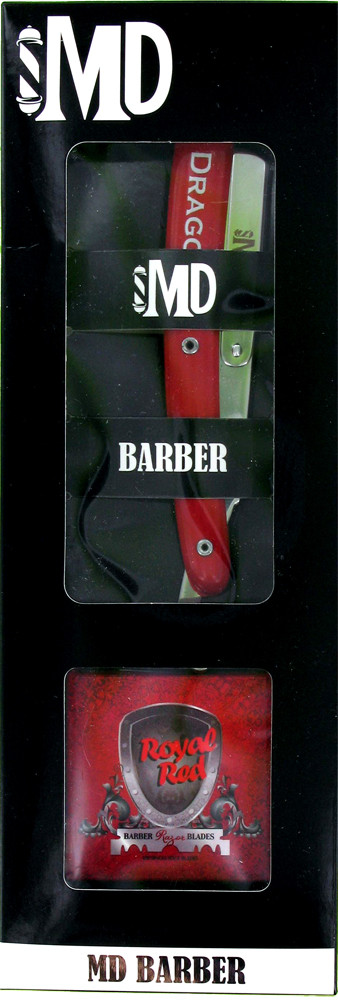 MD Barber Red Dragon Razor Combo with blades