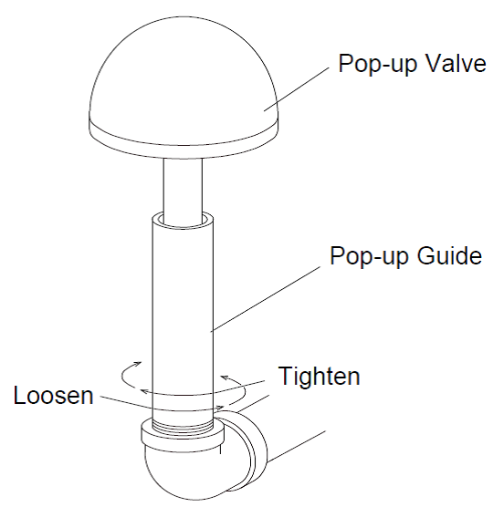 Pop-up Valve & shaft, 2 inch Opening