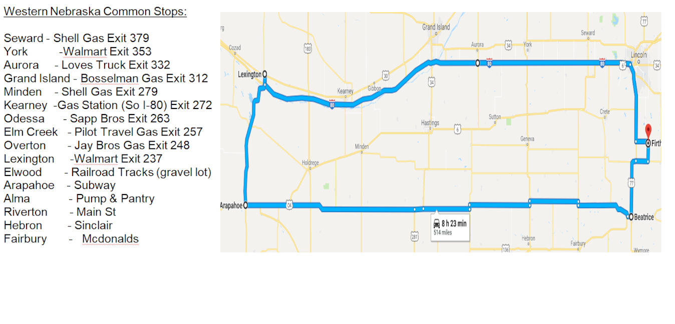 Free Tire Delivery Route in Nebraska