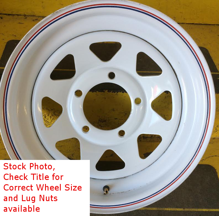 15 Inch New Trailer Wheel 15x6 5on4 5 5x4 5 5 Bolt 5 Lug White Spoke 15-inch-new-trailer-wheel-15x6-5on4-5-5x4-5-5-bolt-5-lug-white-spoke