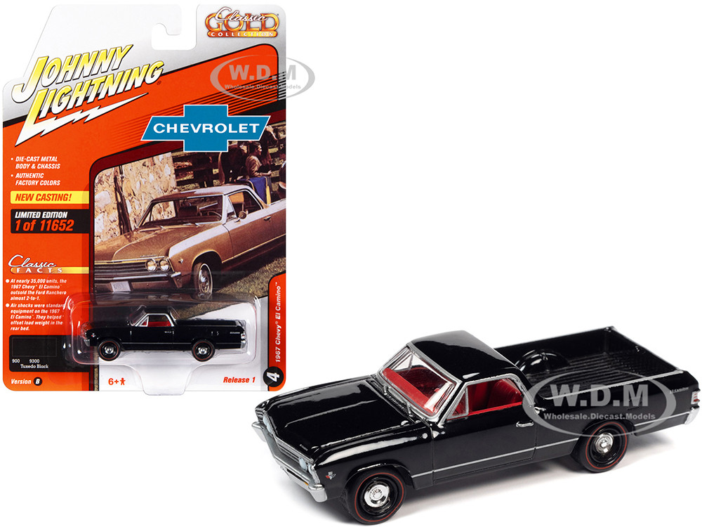 1967 Chevrolet El Camino Tuxedo Black Red Interior Classic Gold Collection Series Limited Edition 11652 pieces