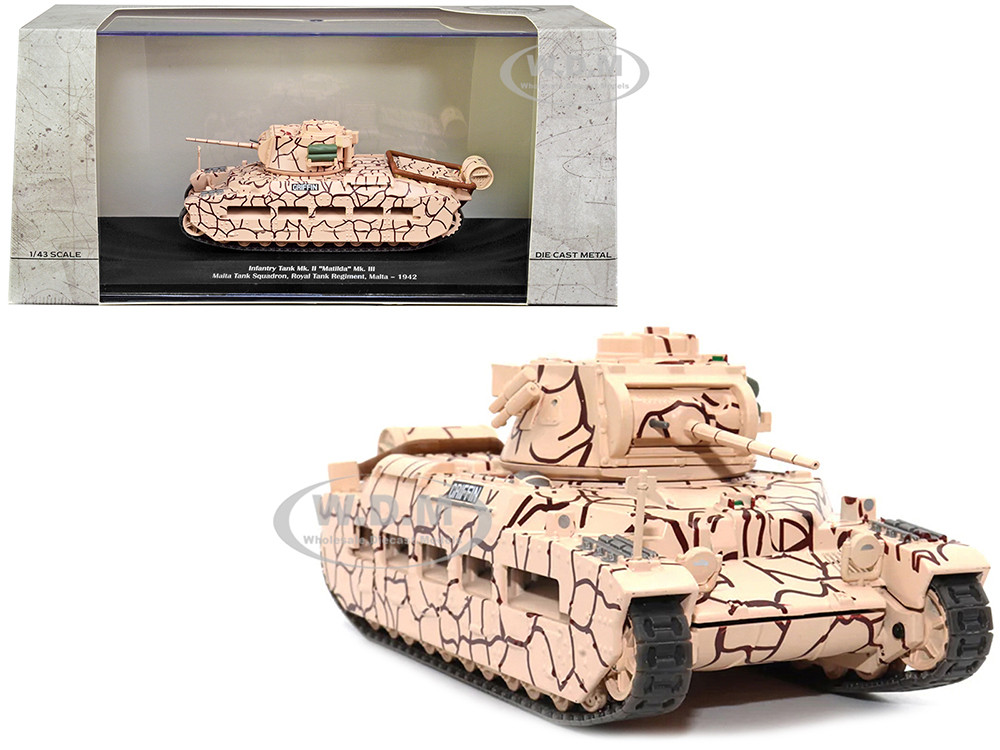 Infantry Tank Mk. II Matilda Mk. III Griffin Malta Tank Squadron Royal Tank Regiment Malta 1942 1 43 Diecast Model AFVs WWII 23197 42