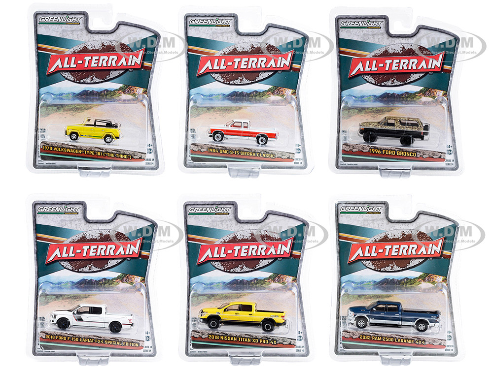 All Terrain Series 14 Set 6 pieces 1 64 Diecast Model Cars Greenlight 35250