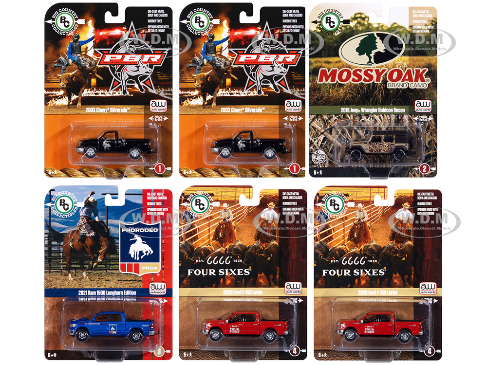 Big Country Collectibles 2024 Release 1 Set of 6 pieces 1 64 Diecast Model Cars by Auto World