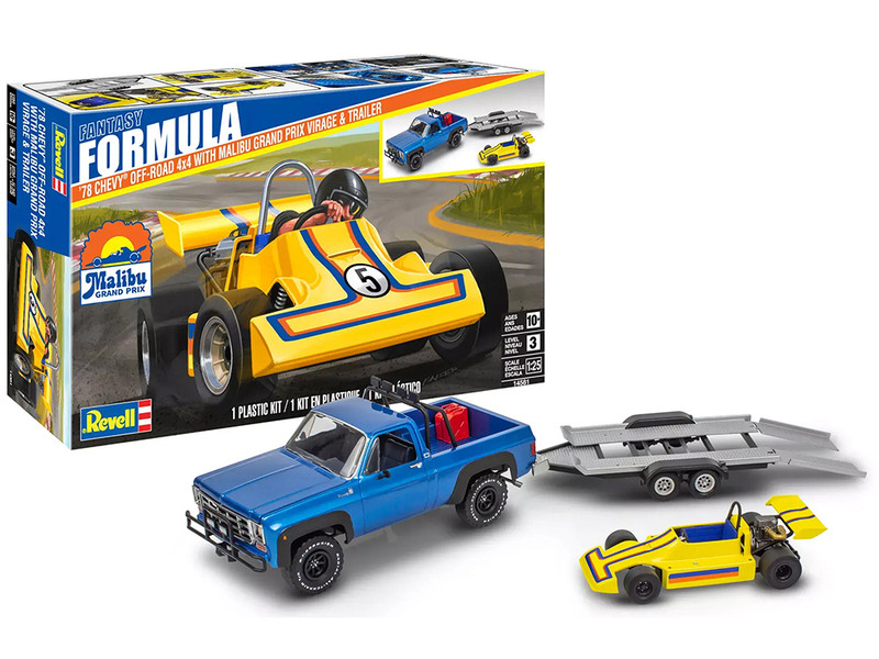 Level 3 Model Kit 1978 Chevrolet Off-Road 4x4 Pickup Truck and "Malibu ...