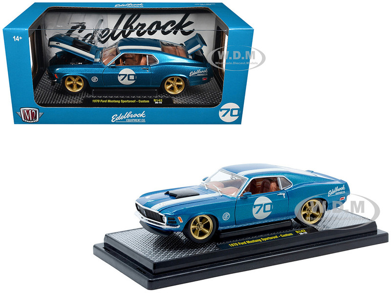 1970 Ford Mustang Sportsroof #70 Blue Metallic with White Stripes ...