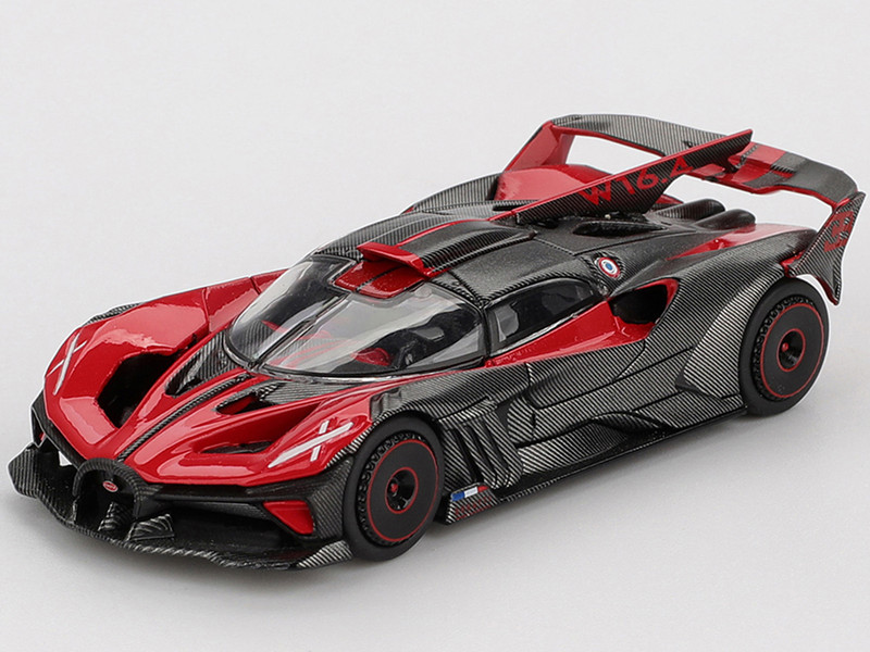 Bugatti Bolide Red and Carbon Fiber Limited Edition 1/64 Diecast Model ...