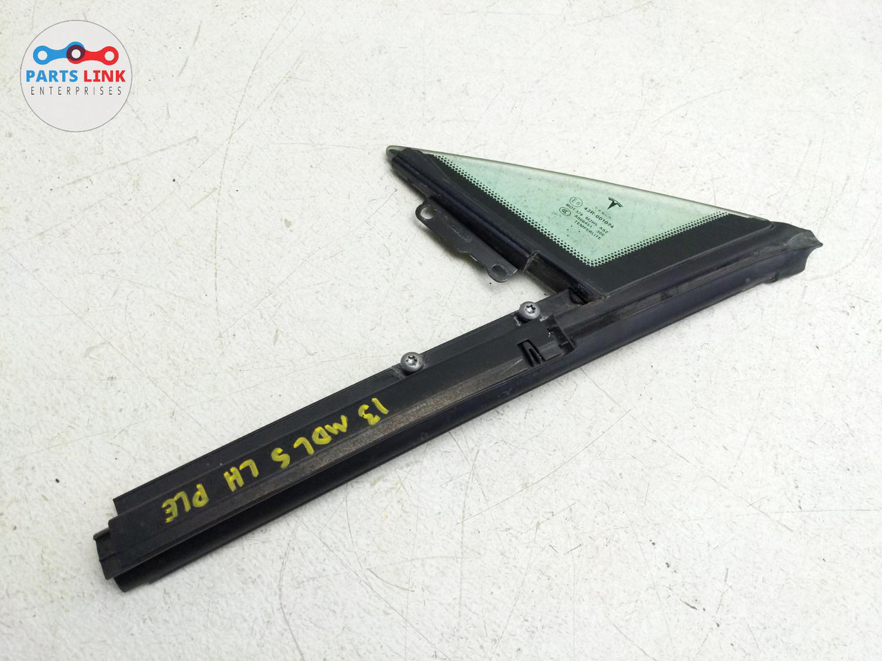 2012-2019 TESLA MODEL S FRONT LEFT DOOR GLASS TRIANGLE FIXED CORNER ...