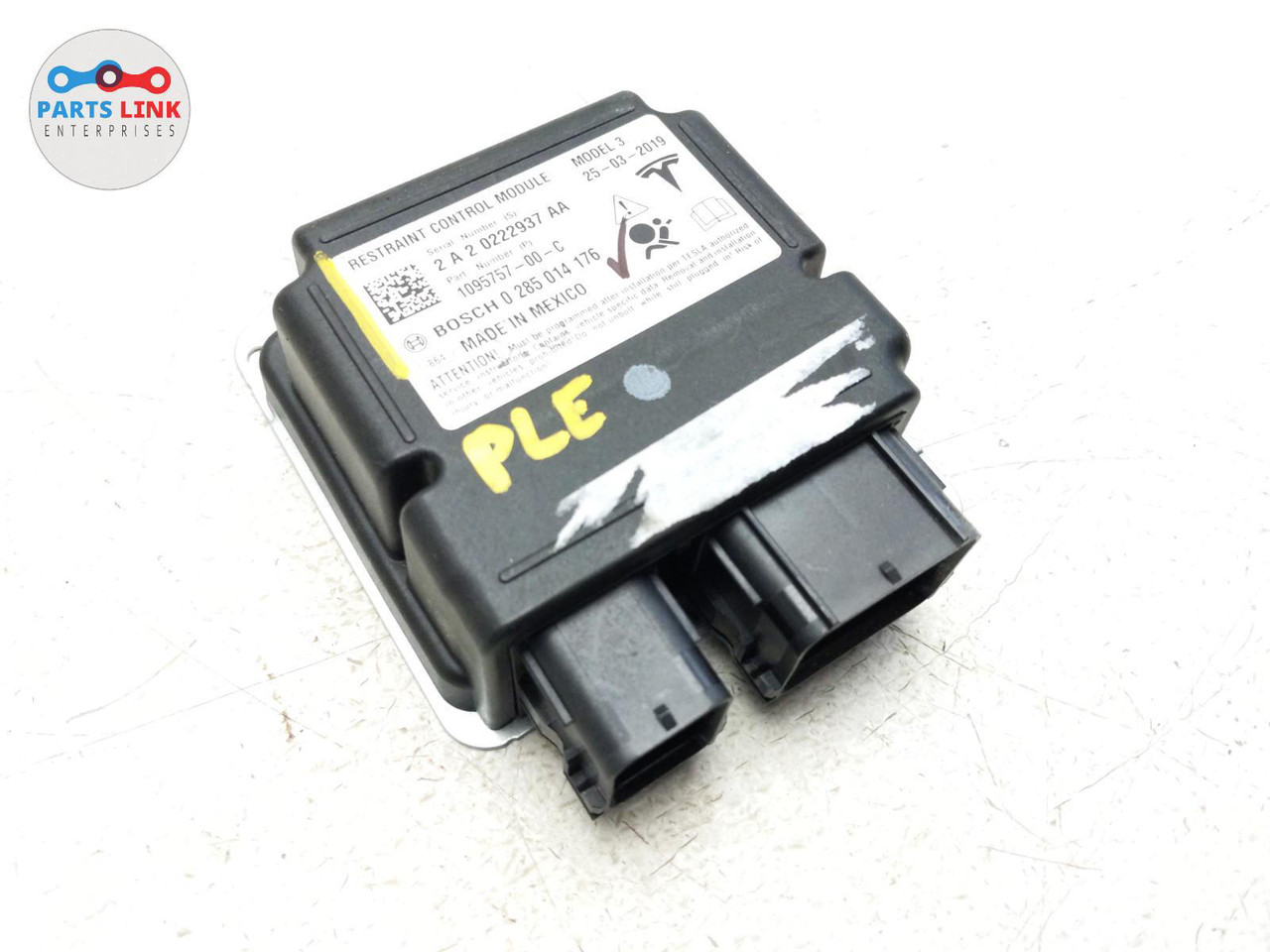 2017-2020 TESLA MODEL 3 AIR BAG RESTRAINT CONTROL MODULE CRASH DATA ...